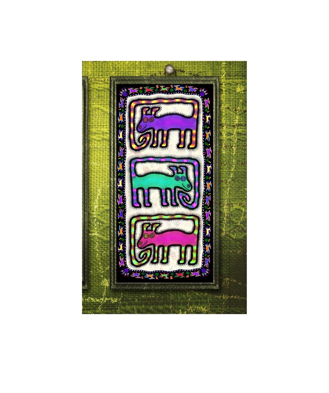 PSYCHO DOGS Dog Puppy Tropical Cotton Giclee Canvas Wrap Limited ...