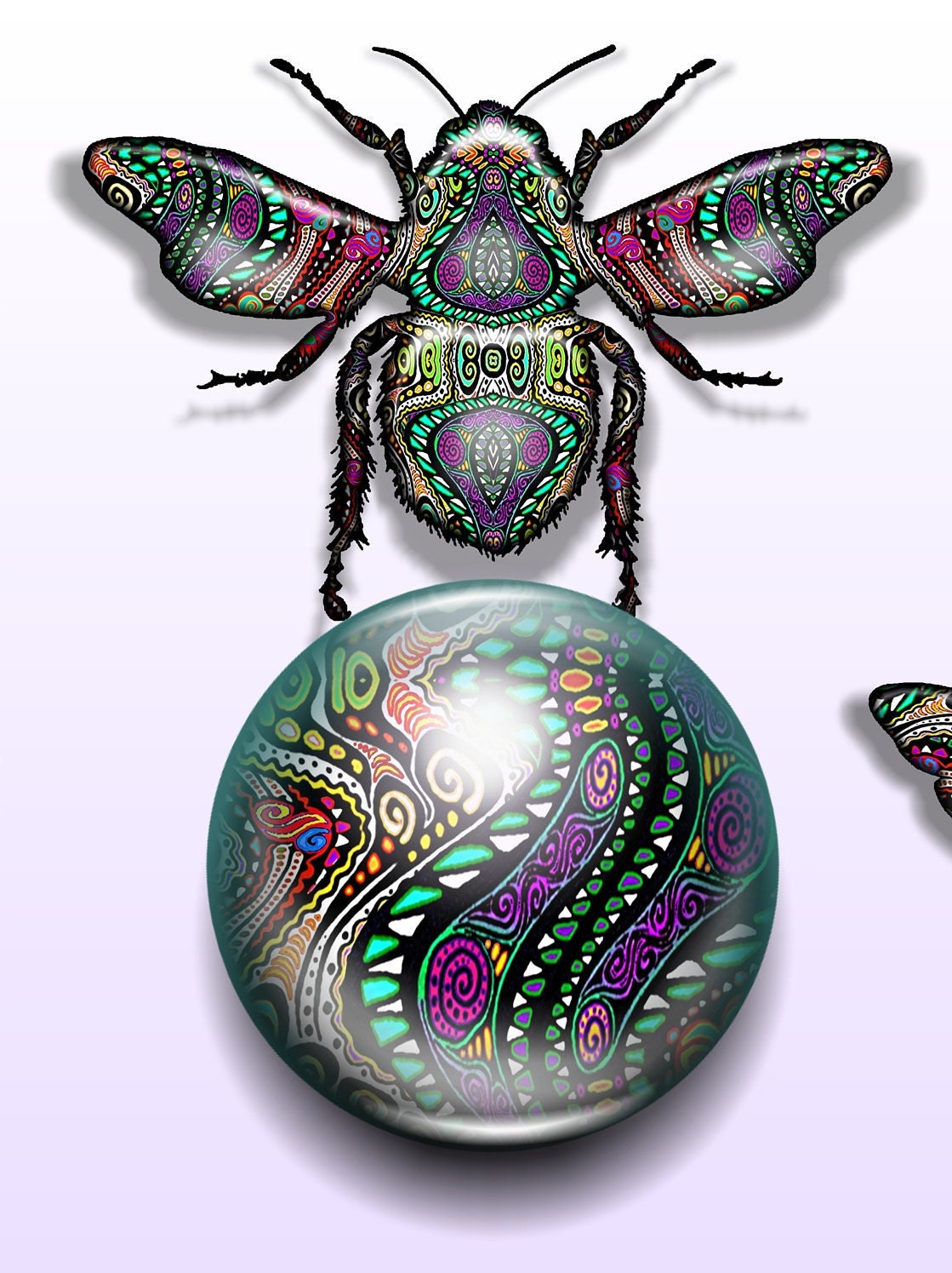 Rainbow Bees Bubbles Art Cotton Giclee Canvas Wrap - Etsy