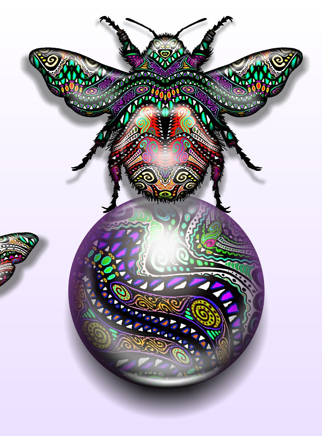 Rainbow Bees Bubbles Art Cotton Giclee Canvas Wrap - Etsy