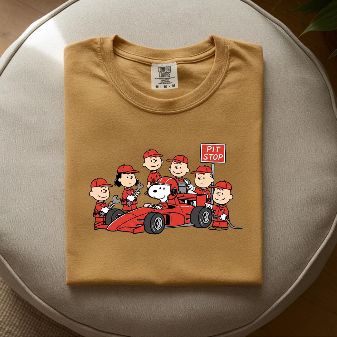 Snoopy Red Ferrari Crew Shirt, Racing Fan Tee, Formula 1 Mechanic T ...