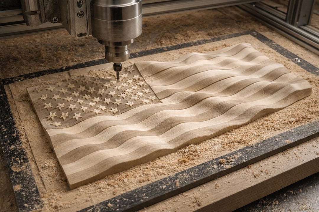 14 Design American Flag Waves 3D STL Model, CNC Router Files (digital ...