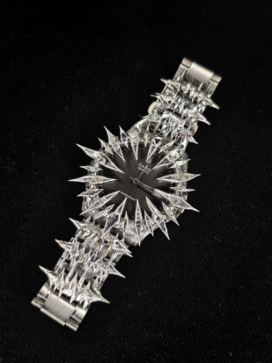 Spiked Casio Watch: Handmade Punk Gothic Stainless Steel Jewelry - Etsy