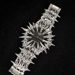 Spiked Casio Watch: Handmade Punk Gothic Stainless Steel Jewelry - Etsy