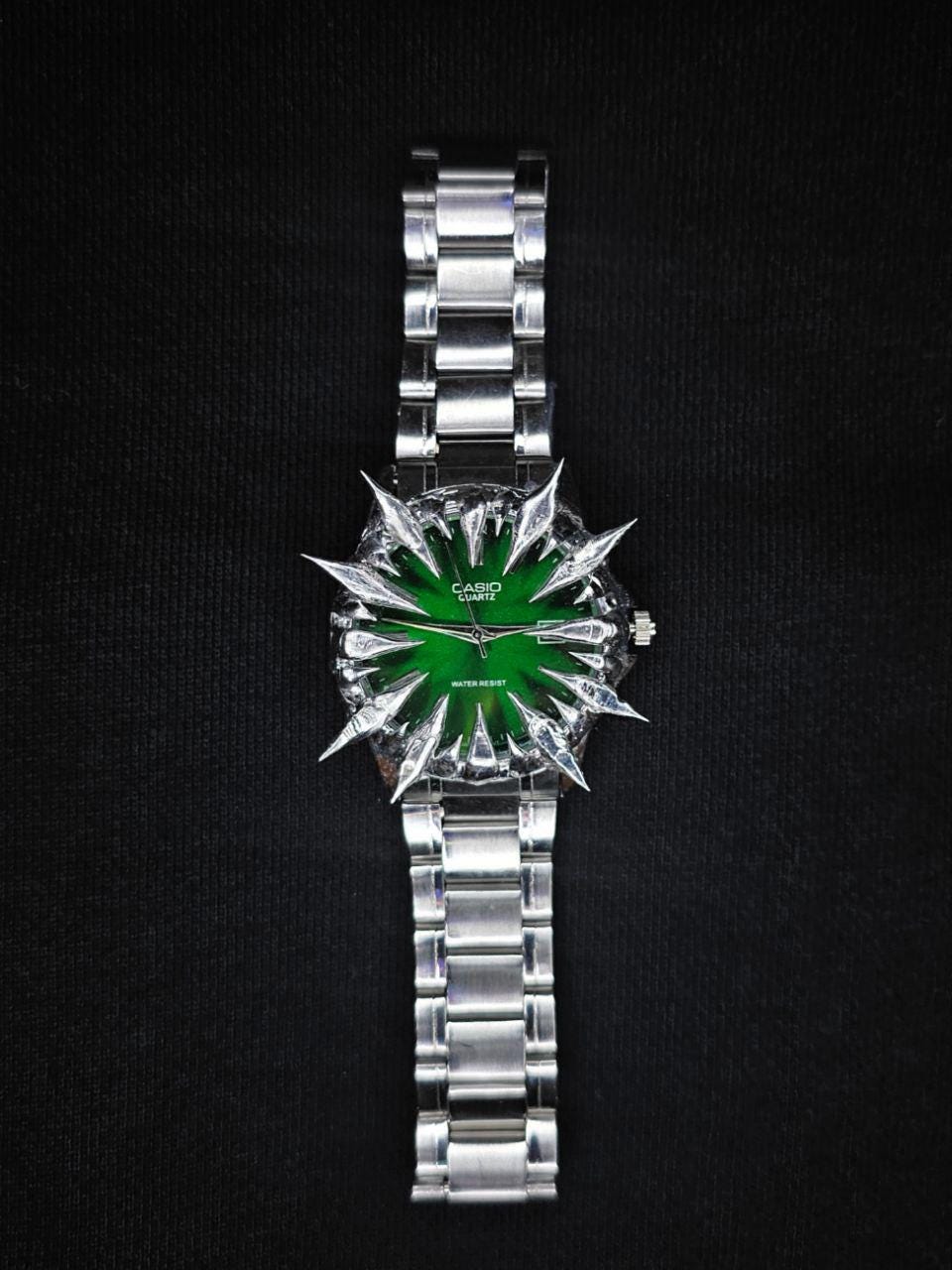 Modified Casio Watch | Handmade Green Dial Spike Watch - Etsy
