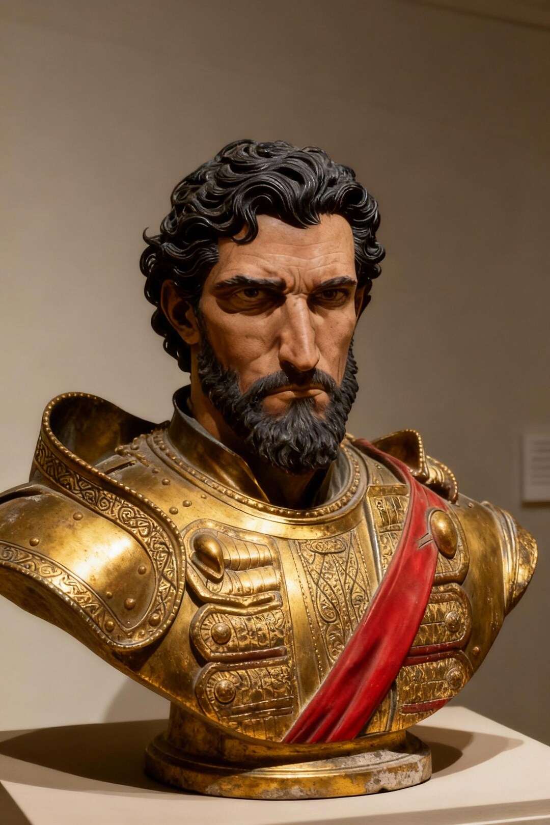 Hernán Cortés Novum Mundum Bust | 18k Gold Armor Sculpture | Limited ...