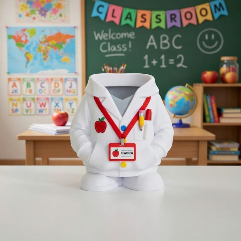 Teacher Coat Pen Holder STL File | 3D Print Desk Organizer (digital ...