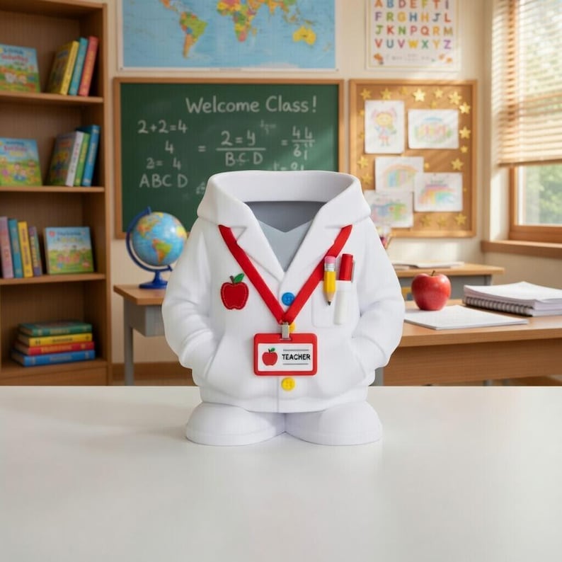 Teacher Coat Pen Holder STL File | 3D Print Desk Organizer (digital ...