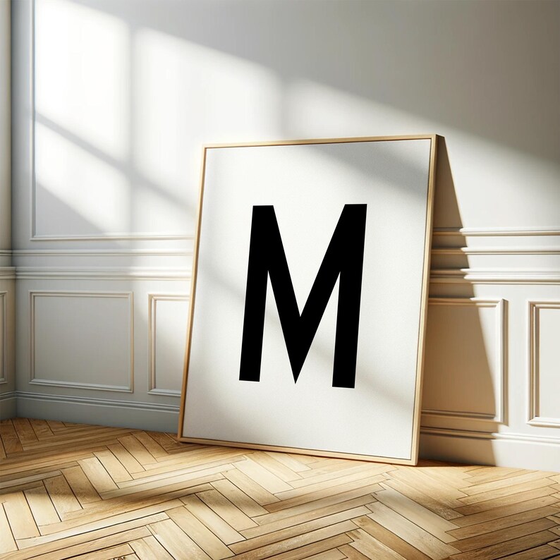 Personalized Initial Letter Wall Art: Solo Alphabet Print, Nursery ...