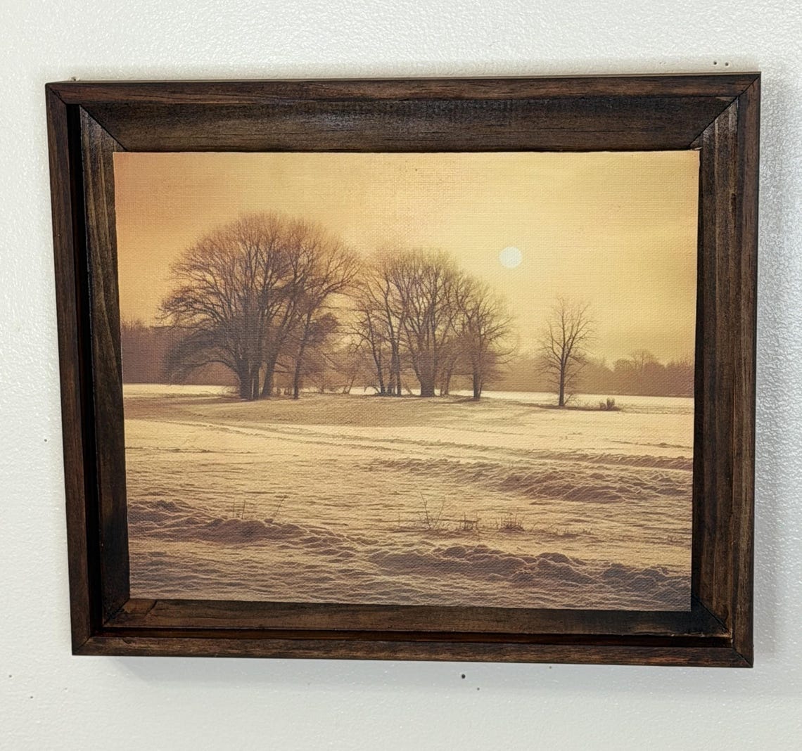 First Snow Sepia Gold Canvas Photo Print 8"x11"mounted on Gator Board ...