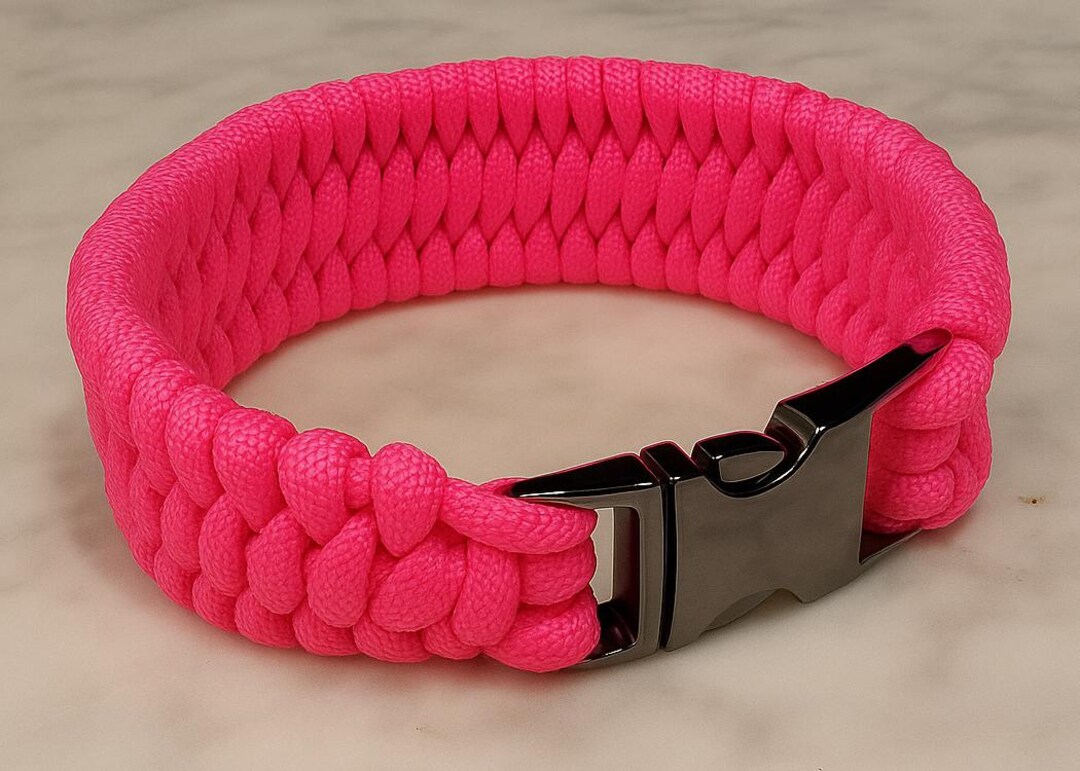 Neon Pink Trilobite Paracord Bracelet With Metal Buckle (several Colors ...