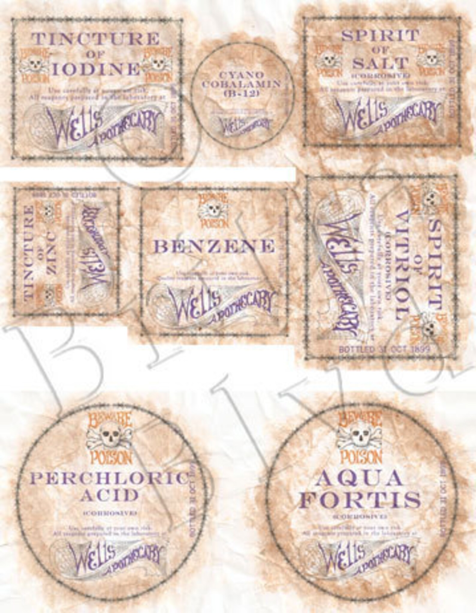Precut Apothecary Alchemy Bottle Labels 2 - Etsy