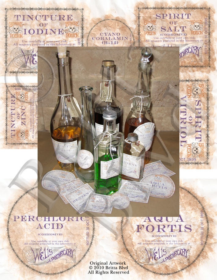 Precut Apothecary Alchemy Bottle Labels 2 - Etsy