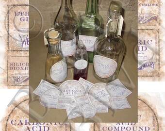 Precut Apothecary Alchemy Bottle Labels 2 | Etsy