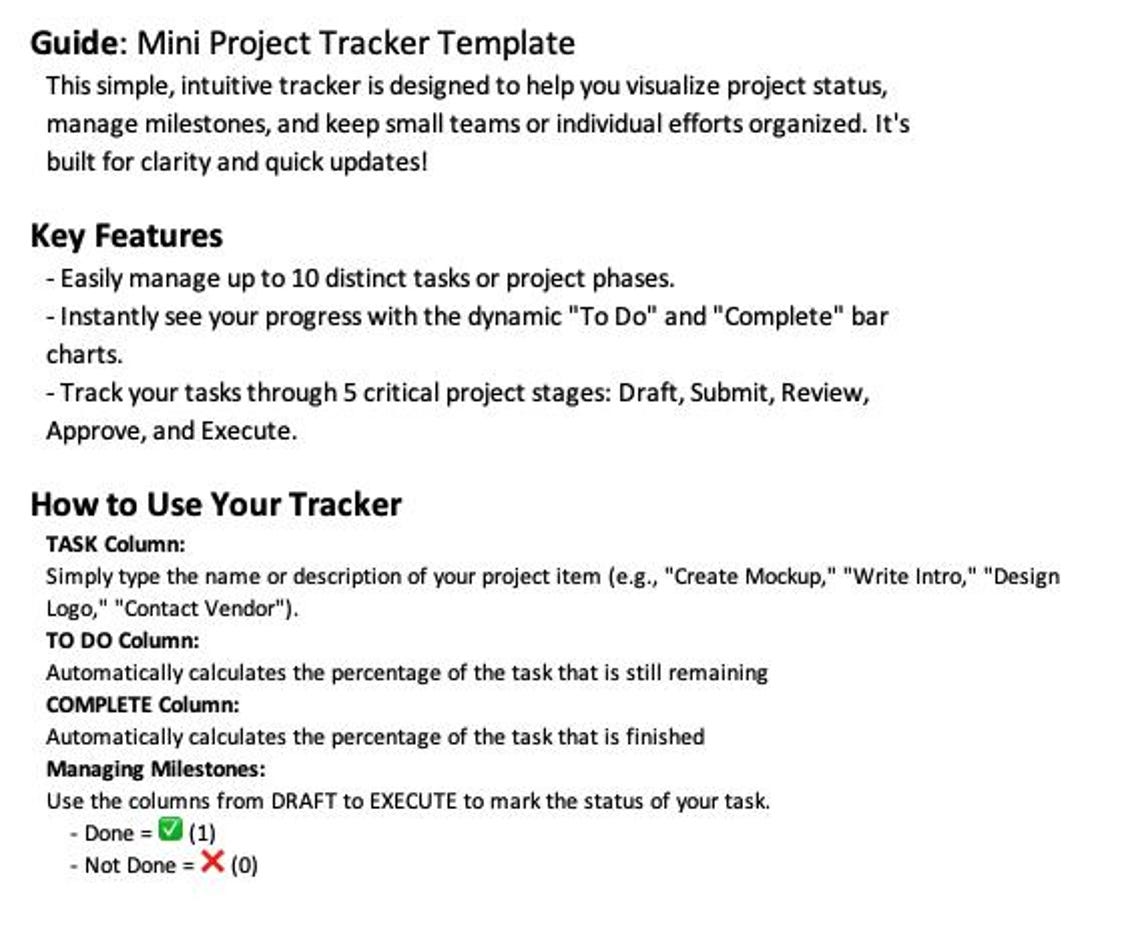 Excel Project Tracker Template | Visual Task Manager Spreadsheet With ...