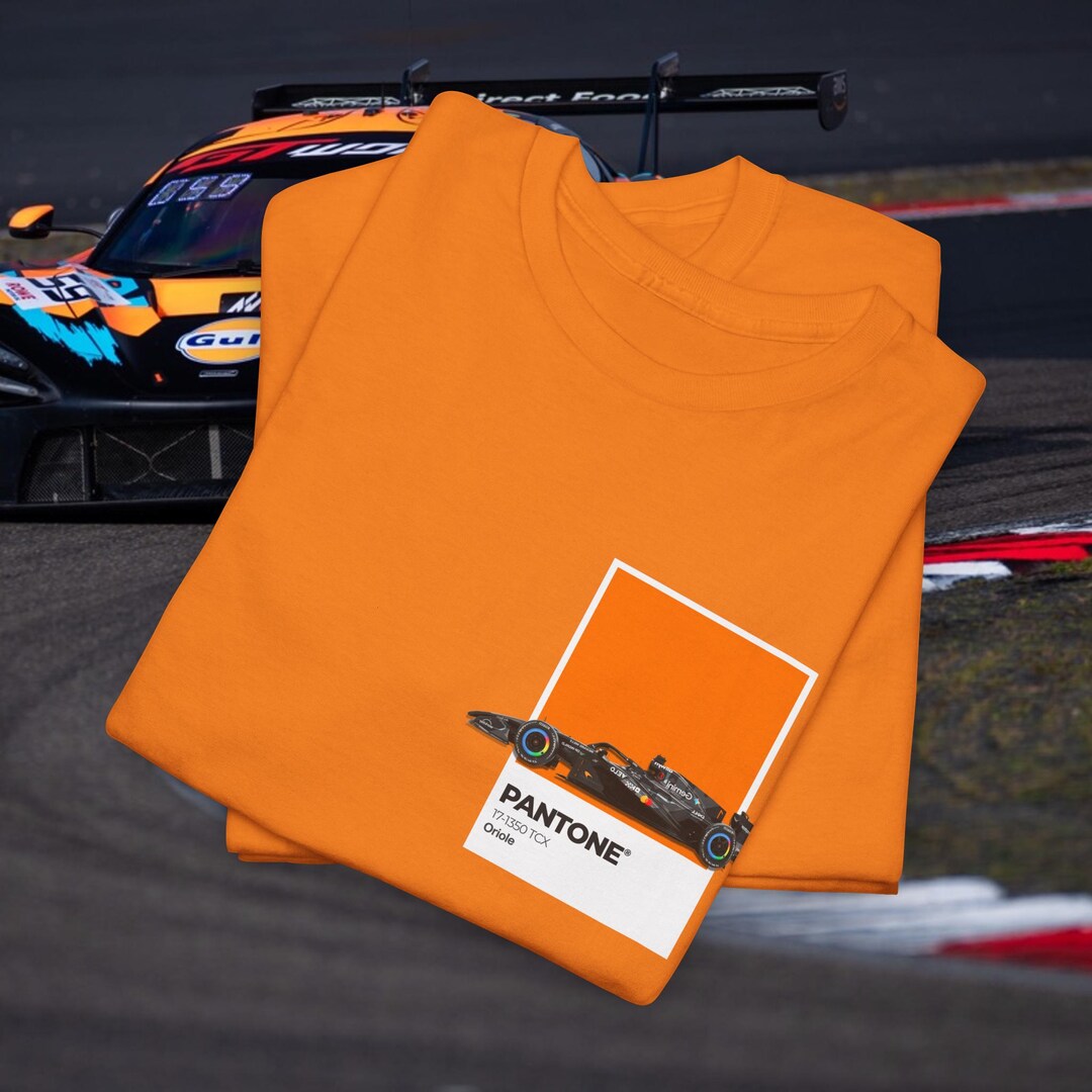 F1 Racing T-shirt, Mclaren Papaya Orange Fan Tee, Pantone Inspired ...