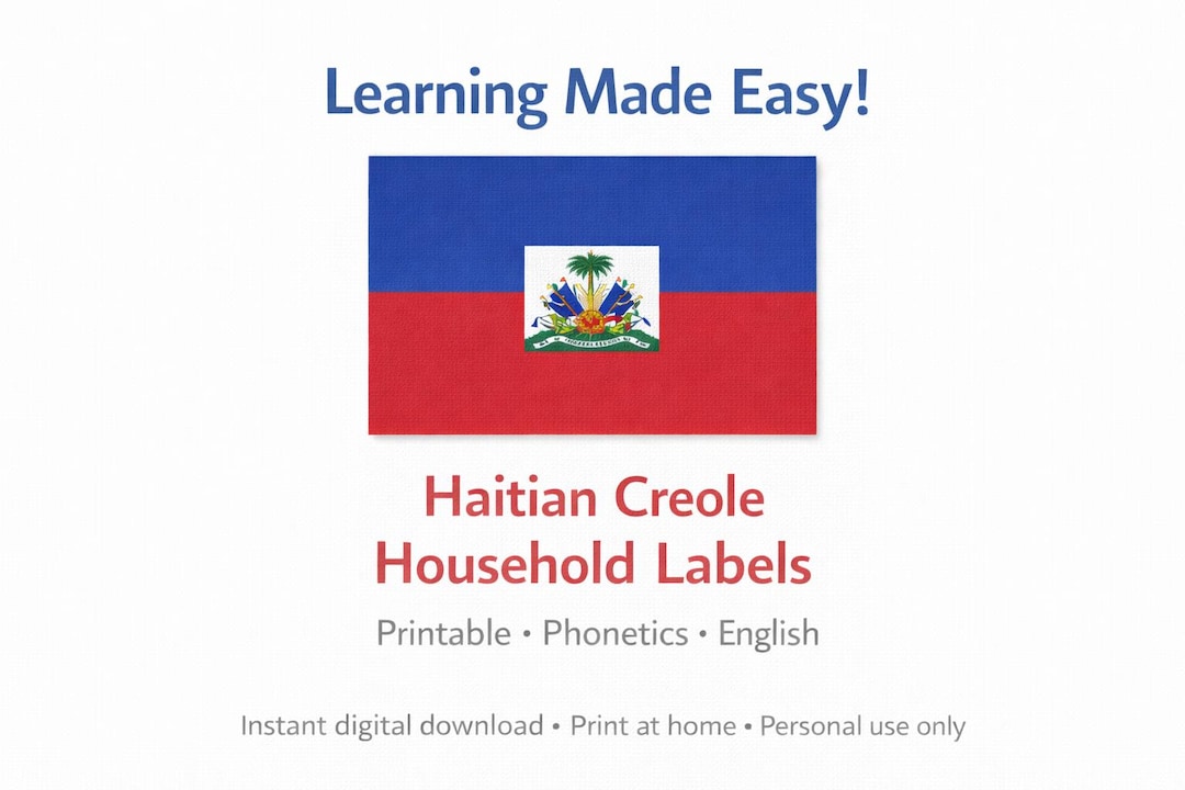 Haitian Creole Household Labels Printable | Expanded Set With Phonics ...