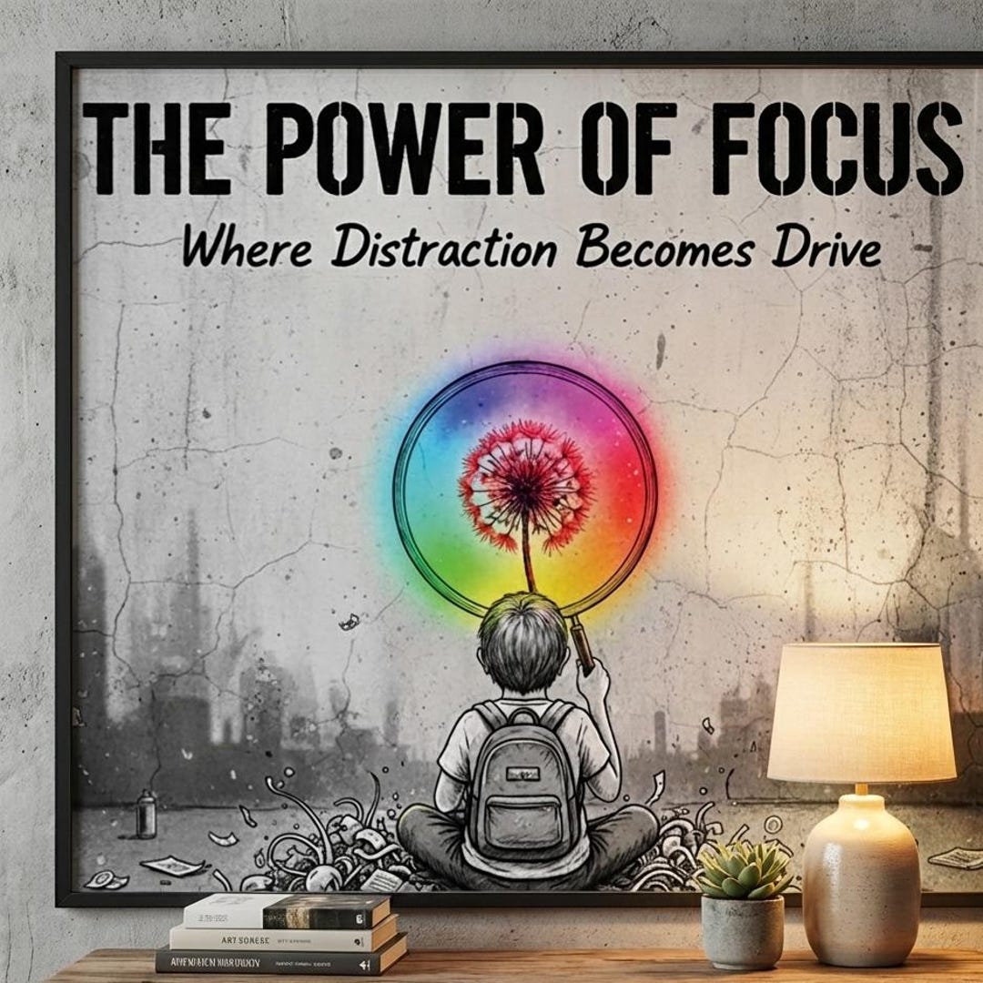 ADHD Art Print | the Power of Focus | Neurodiversity Poster | Special ...