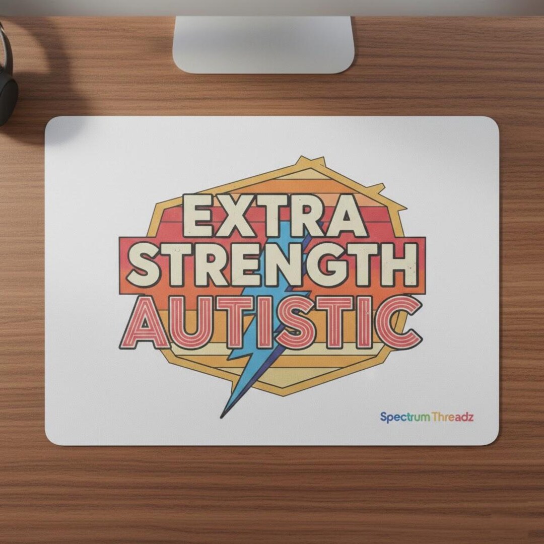 Extra Strength Autistic Mouse Pad, Retro Neurodiversity Desk Accessory ...