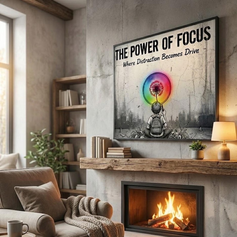 ADHD Art Print | the Power of Focus | Neurodiversity Poster | Special ...