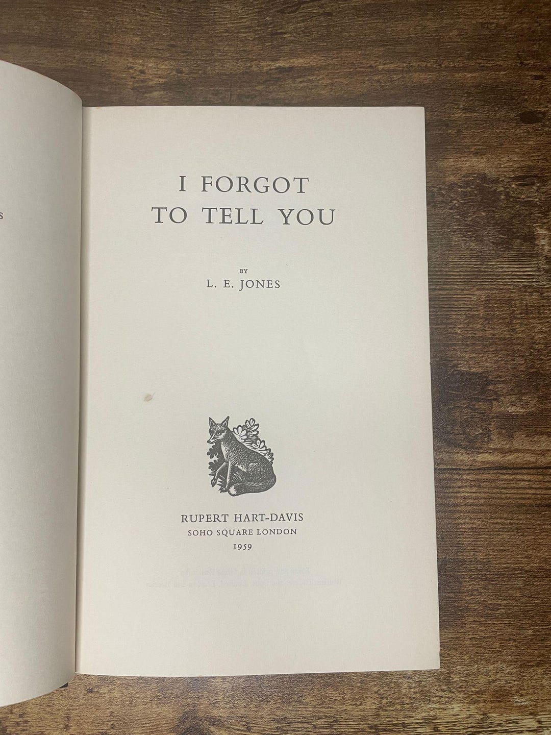 1959 First Edition L. E. Jones I Forgot to Tell You | Rupert Hart-davis ...