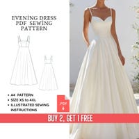 Strap Ball Gown Pattern Pdf Easy Formal Dress Sewing Pattern Bridal ...