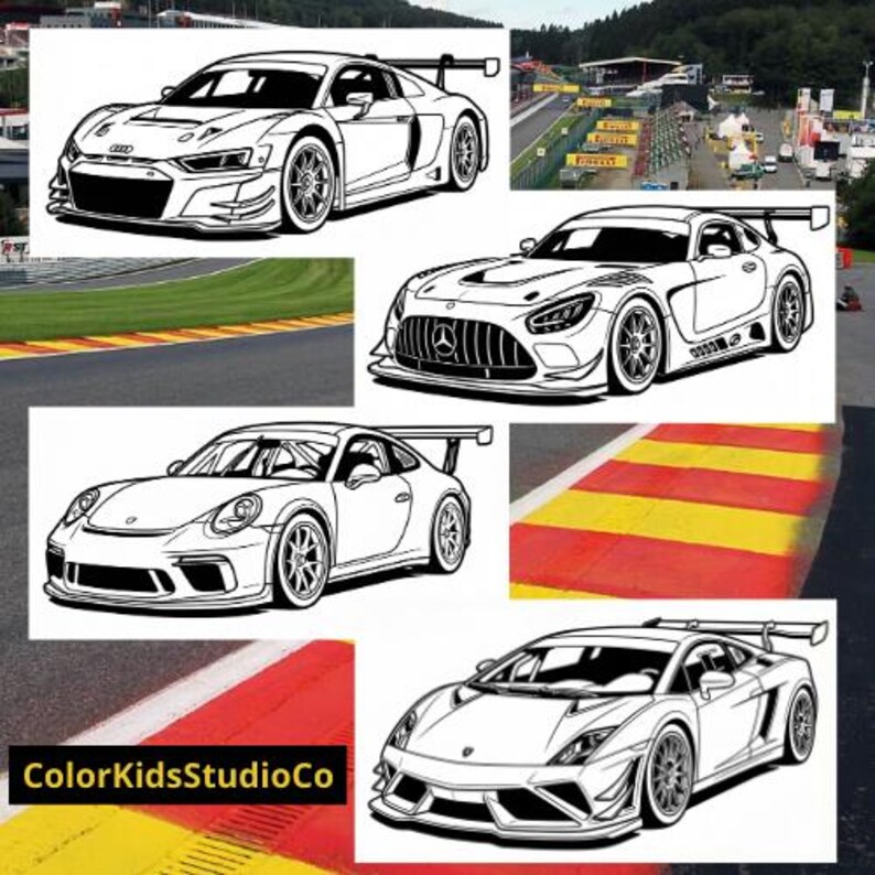 30 Race GT3 Cars Coloring Pages | Printable PDF | Coloring Pages Cars ...