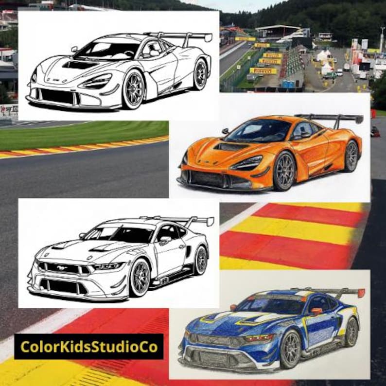 30 Race GT3 Cars Coloring Pages | Printable PDF | Coloring Pages Cars ...