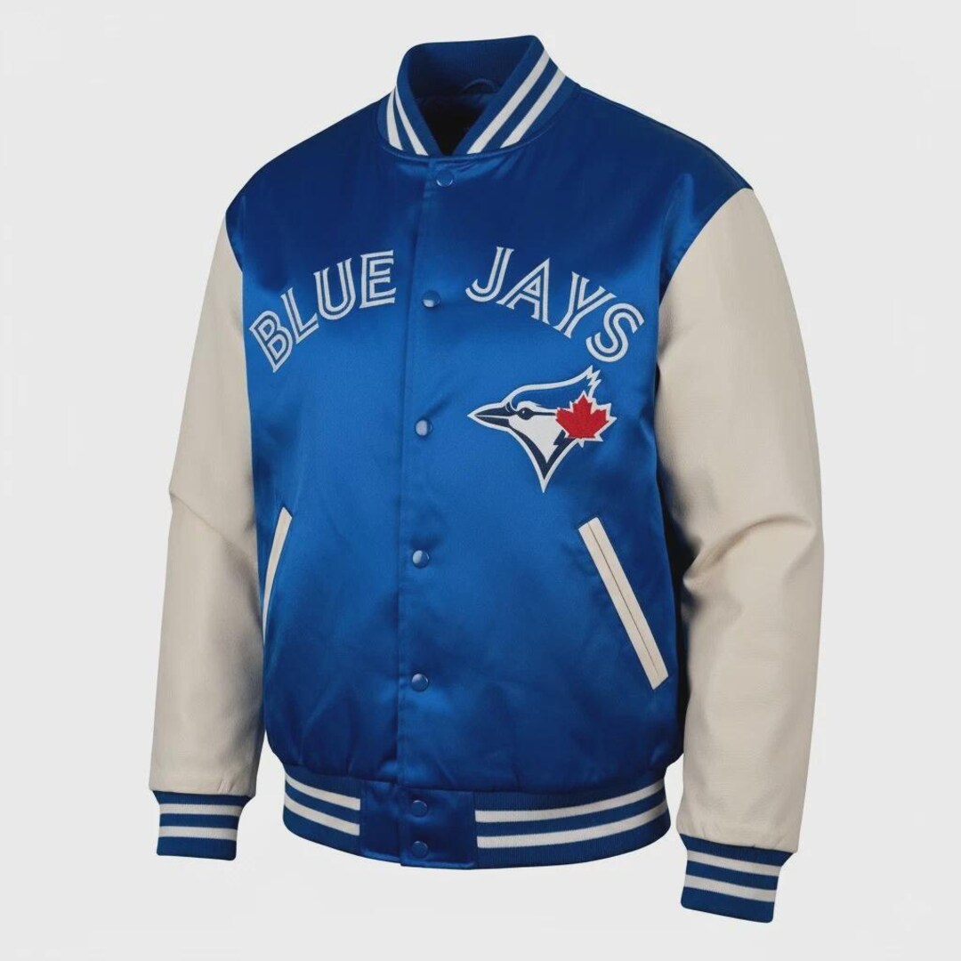 Toronto Blue Jays Satin Varsity Jacket – White Classic Letterman ...