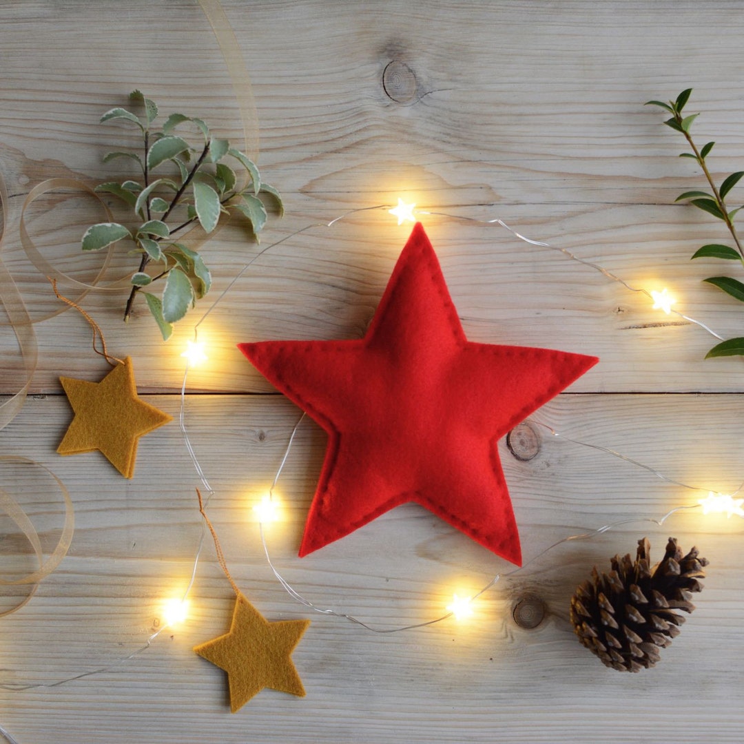 Red Christmas Star Tree Topper Traditional Christmas Decor - Etsy