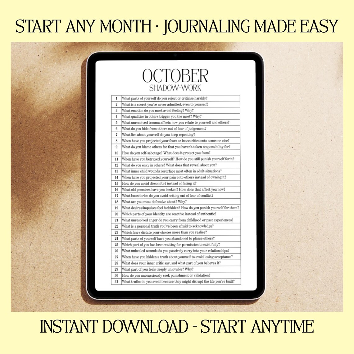 365 Daily Journal Prompts | Guided Self Discovery | Mental Health ...