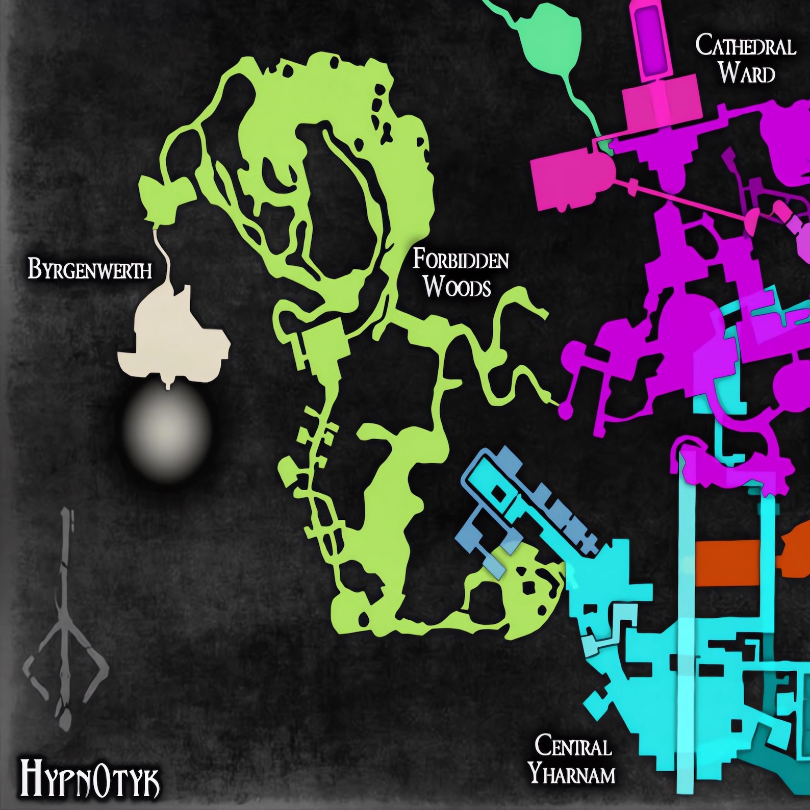 Bloodborne Map Poster – Yharnam World Map Wall Art, Gaming Room Decor ...