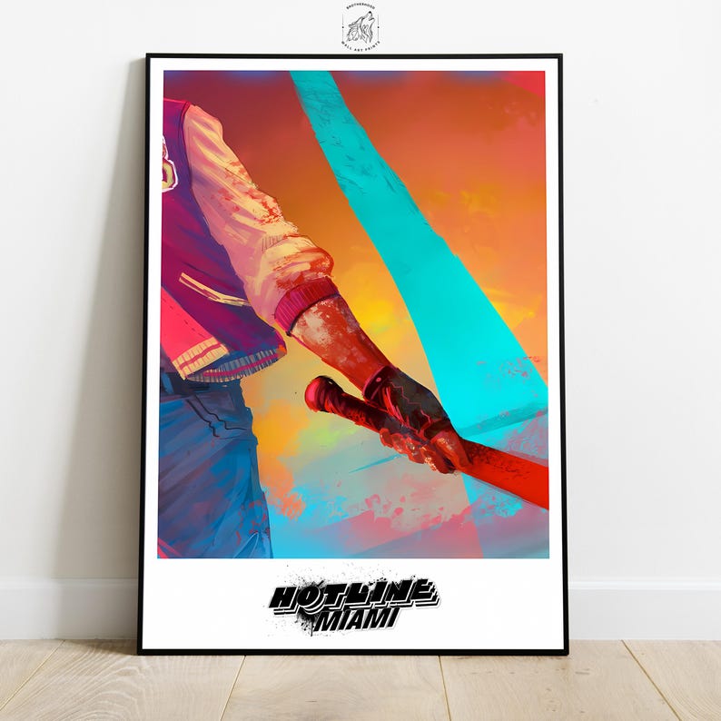 Hotline Miami Poster | Gaming Room Wall Art | Retro Video Game Print - Etsy
