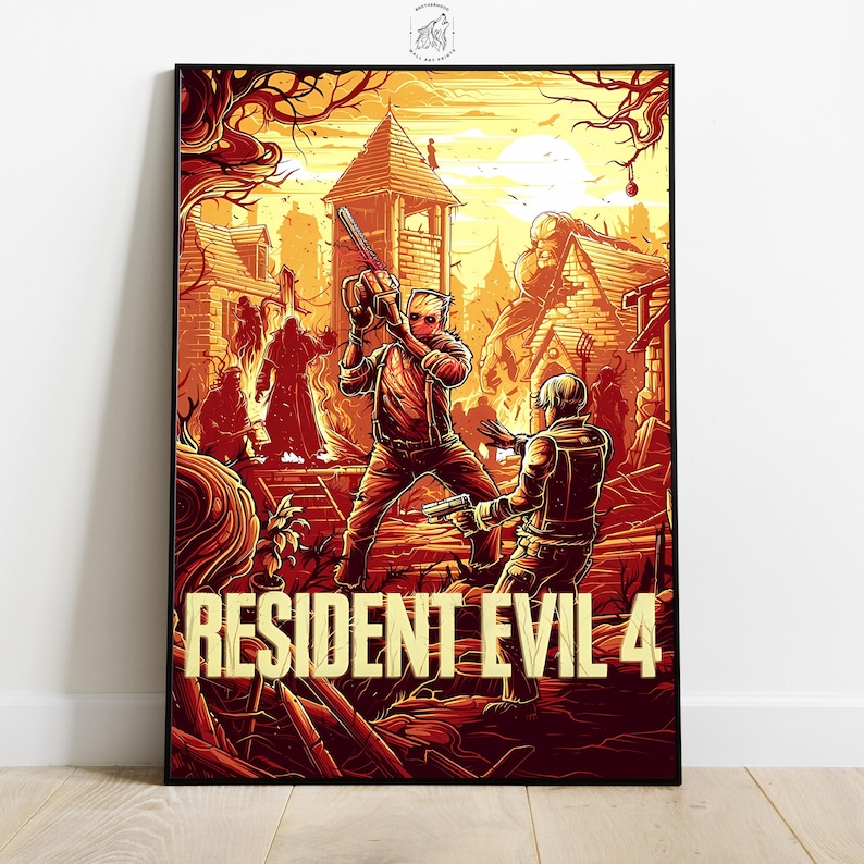 Resident Evil 4 Remake Poster, Leon Kennedy Wall Art, Horror Game Print ...