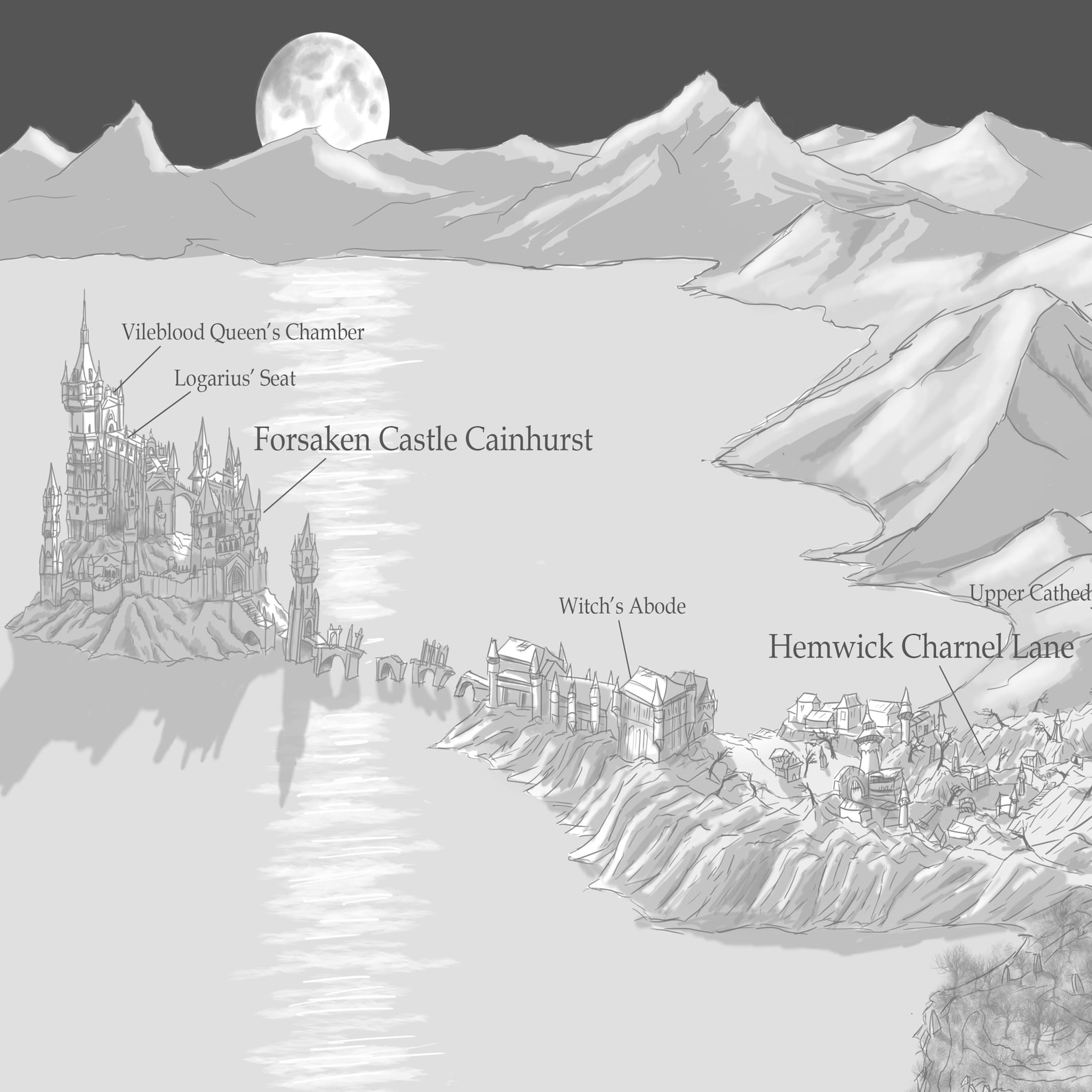 Bloodborne Map Poster – Yharnam World Map Wall Art, Gaming Room Decor ...