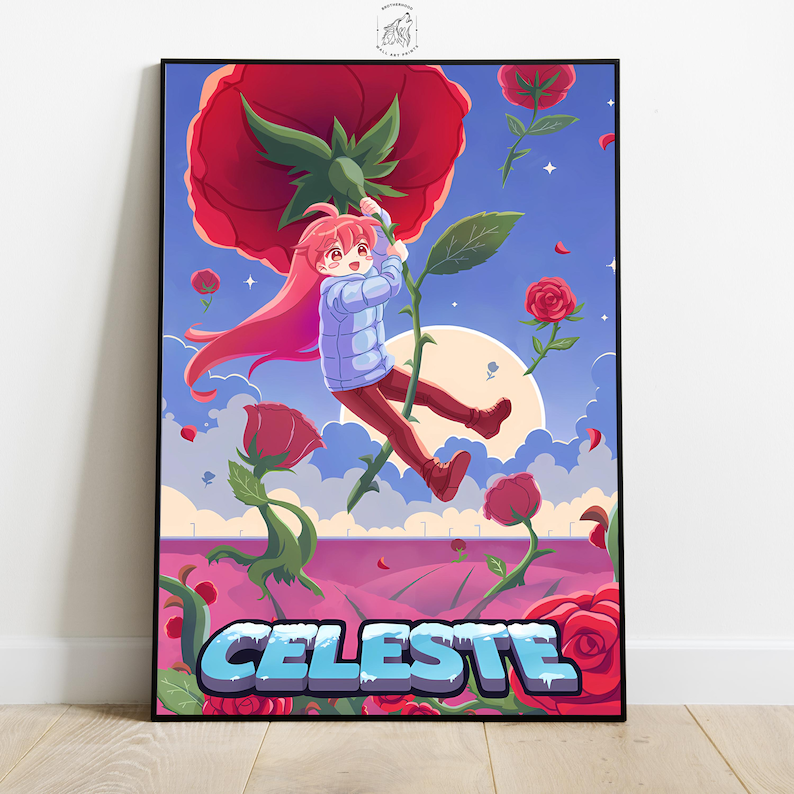 Celeste Game Poster | Gaming Room Decor | Fine Art Print - Etsy
