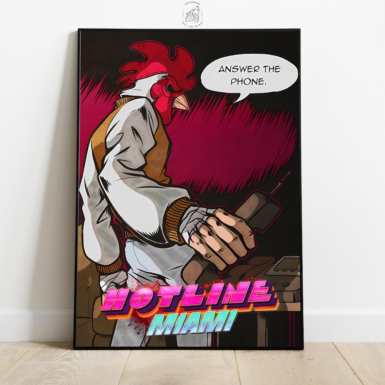 Hotline Miami Poster | Gaming Room Wall Art | Retro Video Game Print - Etsy