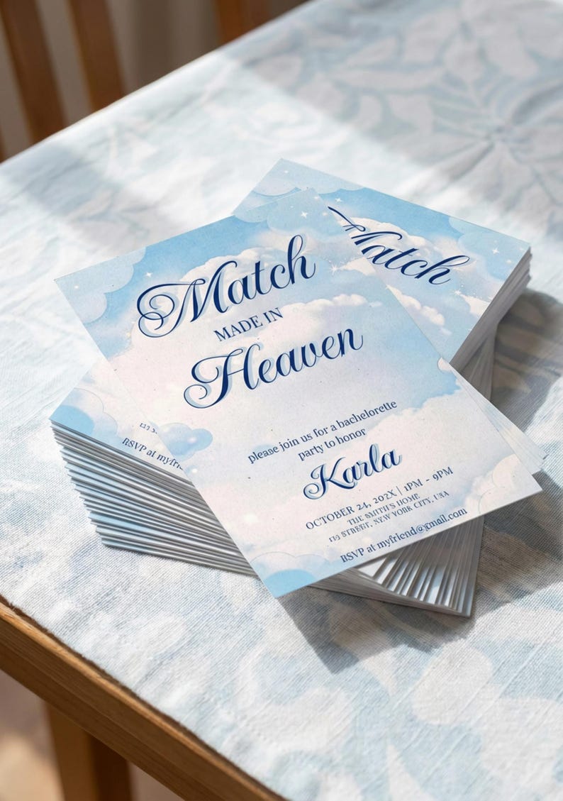 Match Made in Heaven Bachelorette Bundle | Editable Bridal Party Games ...