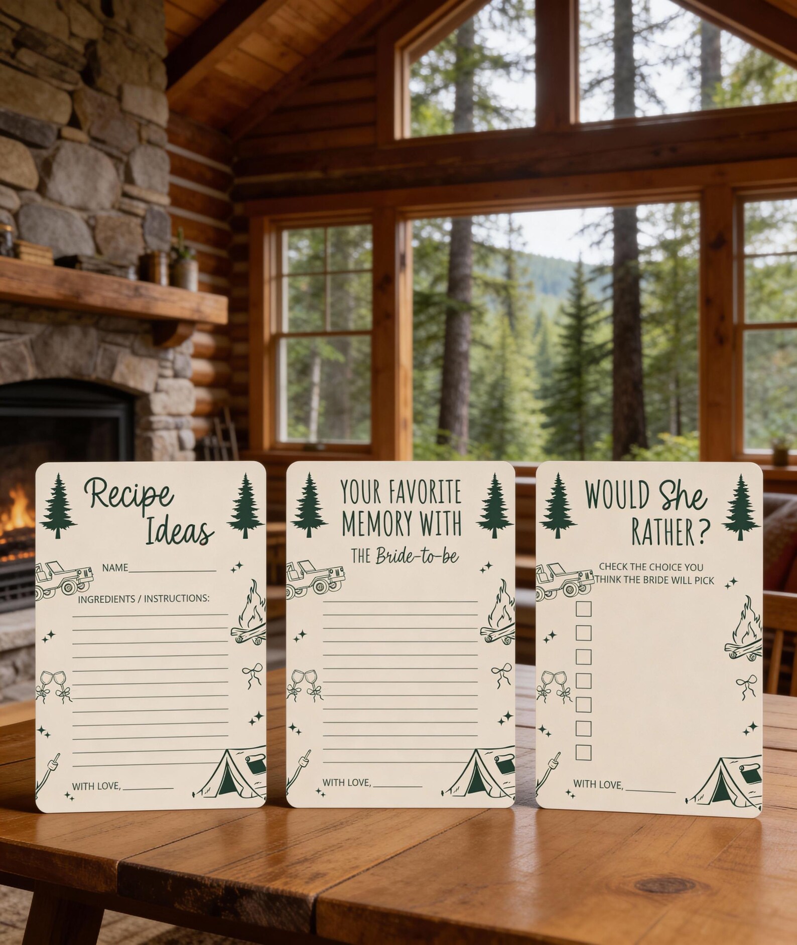 Camp Bride Bachelorette Full Bundle – Editable Game, Signs & Weekend ...