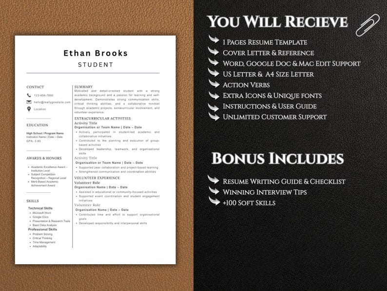 High School Student Resume With No Work Experience Template | Resume ...