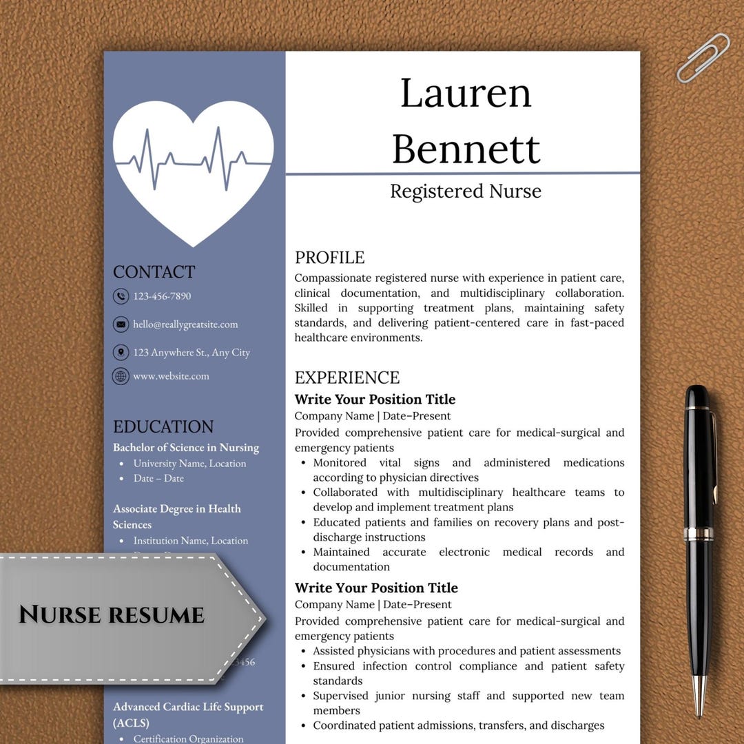 RN Resume Template Nurse, Nurse Resume Template Google Docs, Word ...