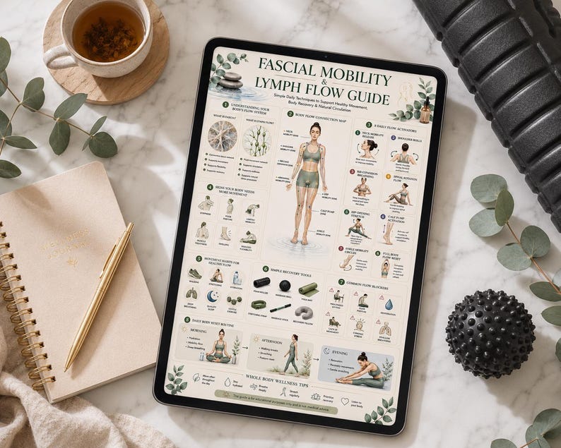 Fascia & Lymphatic Reset Printable Poster, Body Flow Massage Guide PDF ...