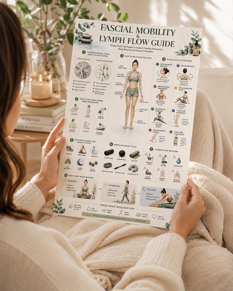 Fascia & Lymphatic Reset Printable Poster, Body Flow Massage Guide PDF ...