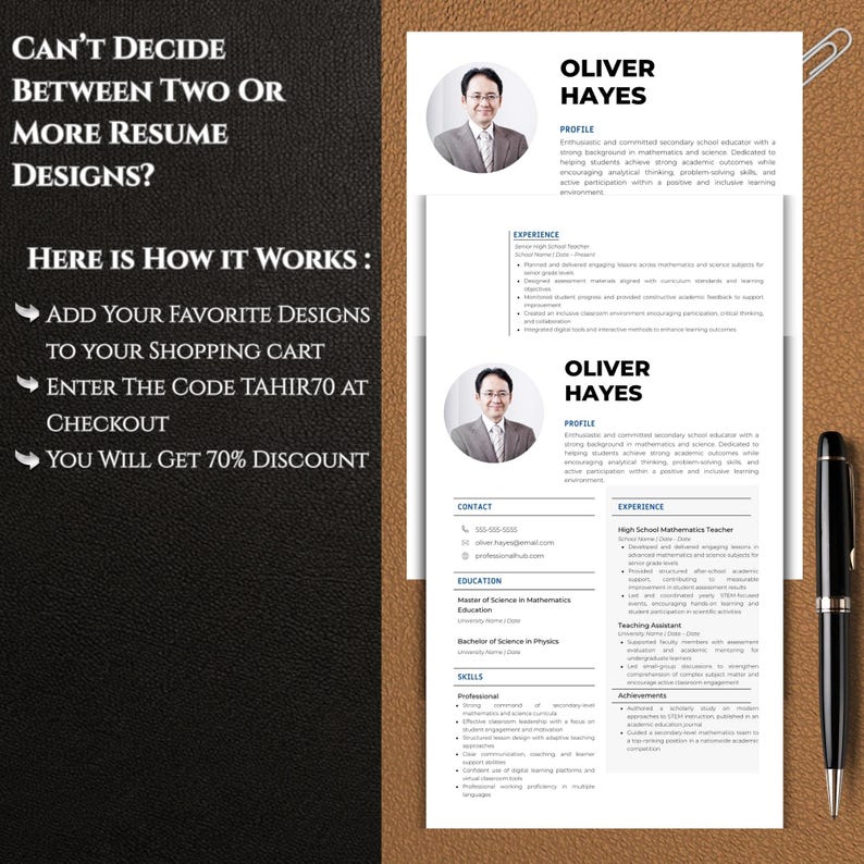 Teacher Resume Template for Google Docs, Word & Pages | Substitute ...