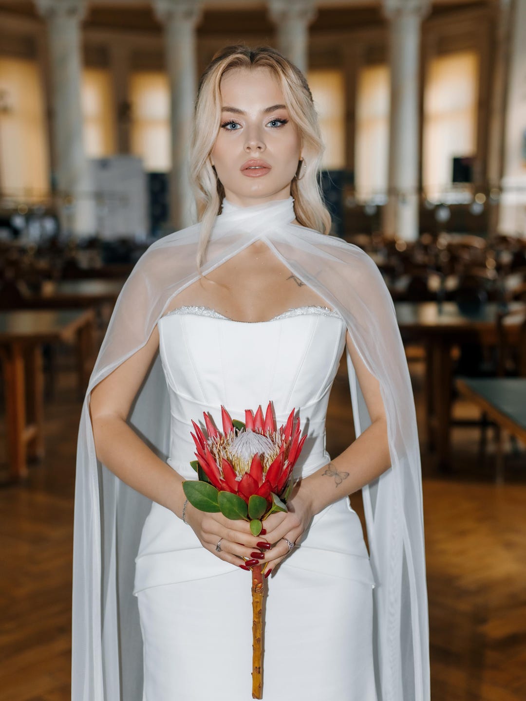Extra Long Ivory Wedding Bridal Shawl Floor Length Fingertip Cathedral ...