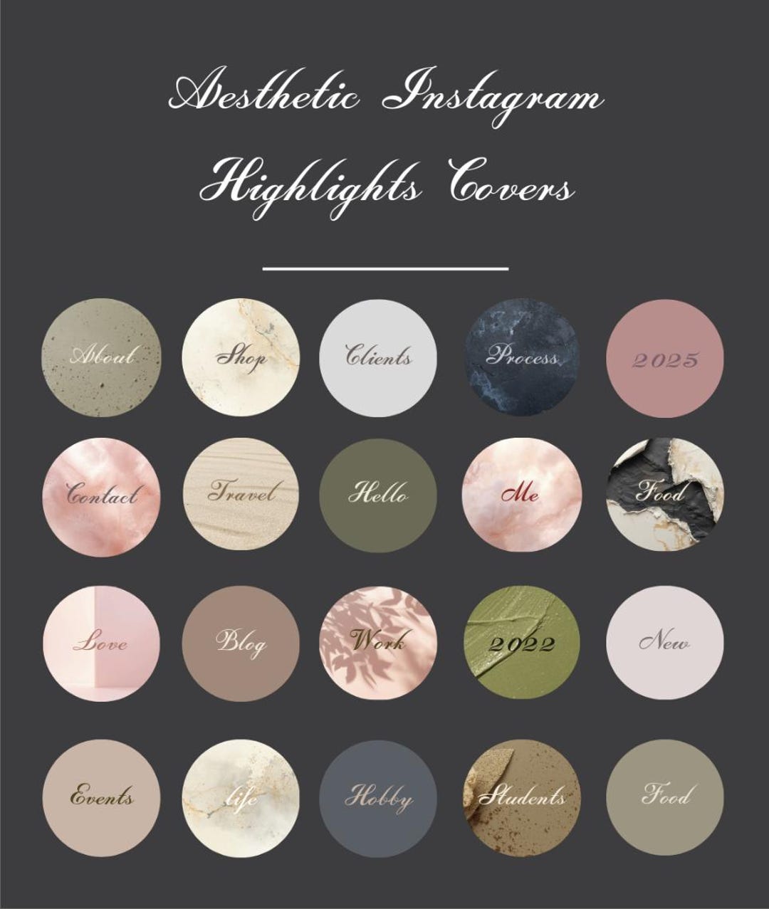 Free Instagram Highlight Covers • Aesthetic Icons for Stories • Minimal ...