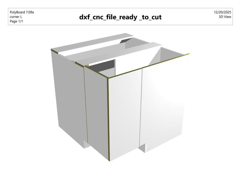 CNC Kitchen Corner L Cabinet DXF Files | DXF Parts + Pdf Polyboard ...