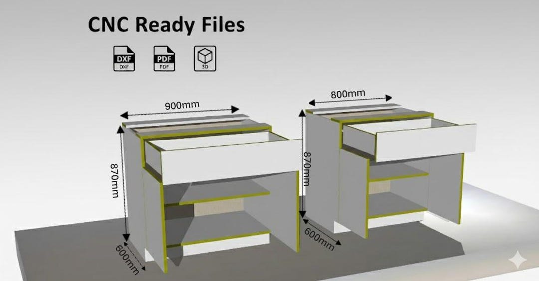 CNC Kitchen Sink Base Units | 2-cabinet Bundle (different Dimensions ...