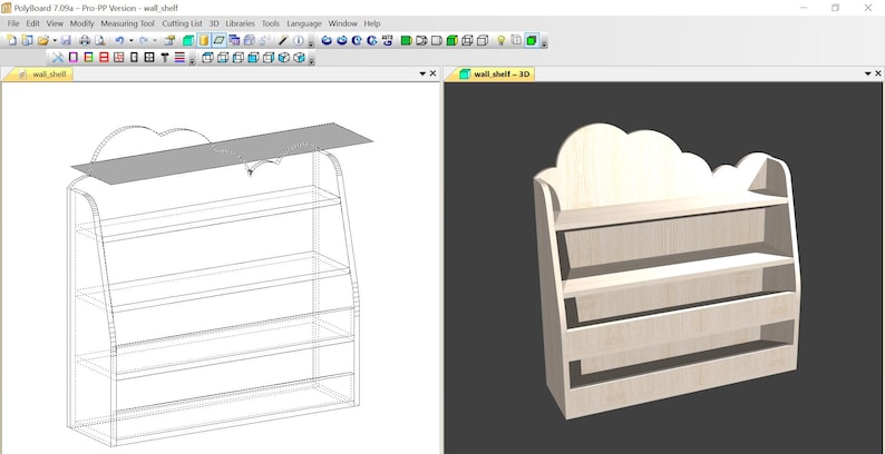CNC Wall-shelf Files – DXF Ready to Cut | Wood Furniture Plan - Etsy