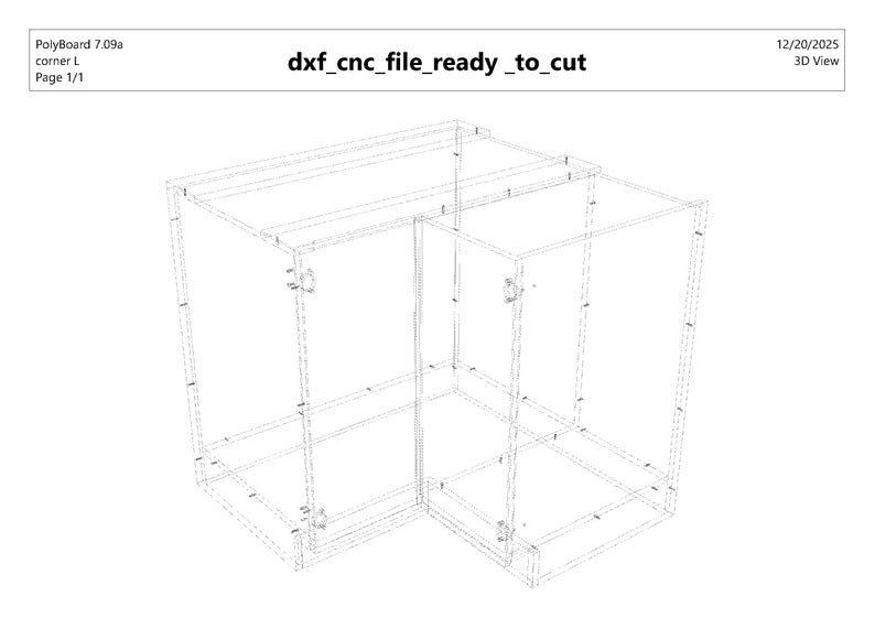 CNC Kitchen Corner L Cabinet DXF Files | DXF Parts + Pdf Polyboard ...