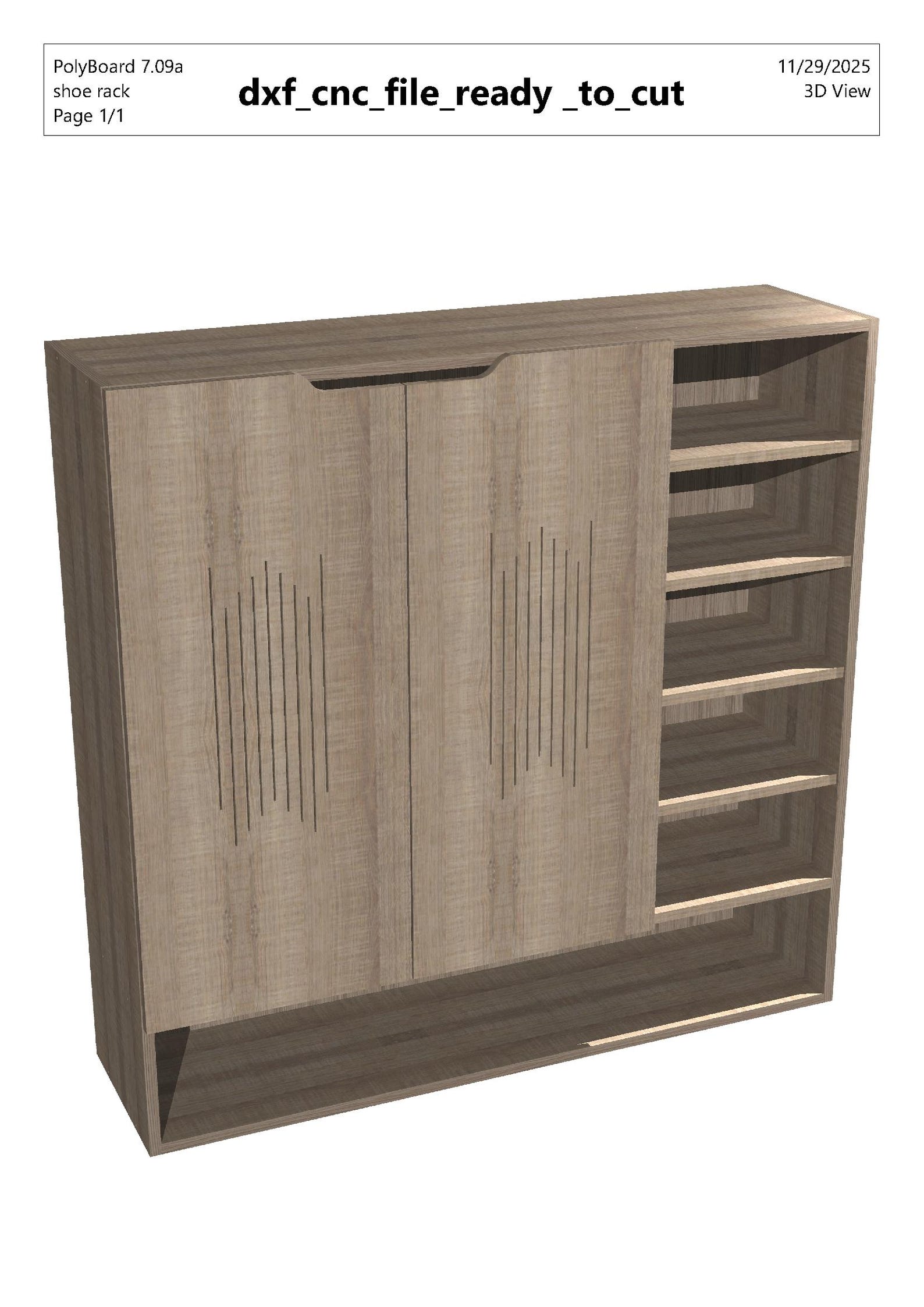 CNC Files, DXF Parts, Entryway Storage Plan, Compact Shoe Rack - Etsy
